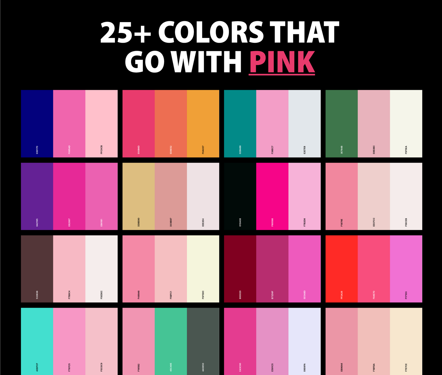 25+ Best Colors That Go With Pink: Pink Color Palettes – CreativeBooster