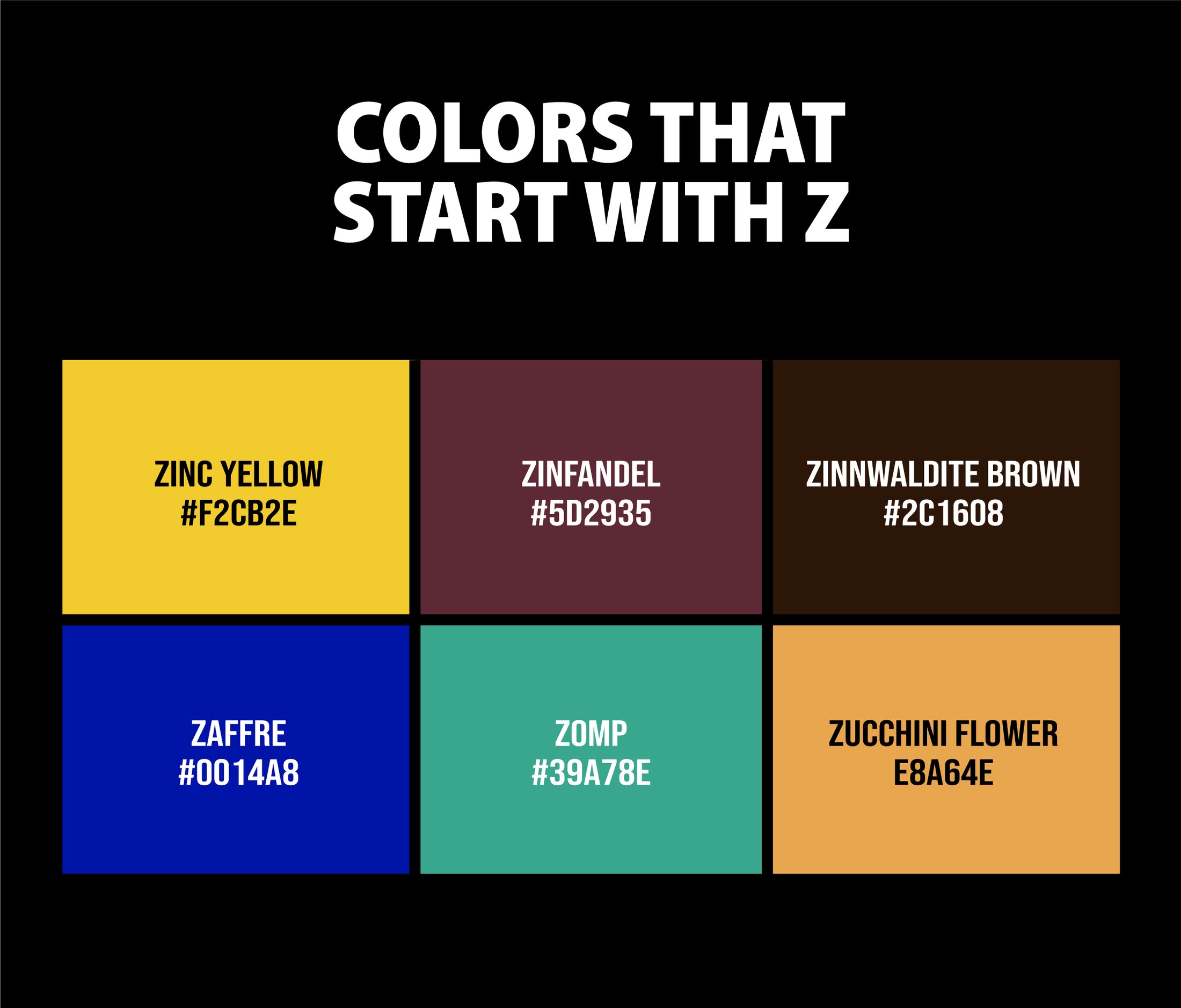 Best Colors that Start with Z (Names and Color Codes) – CreativeBooster