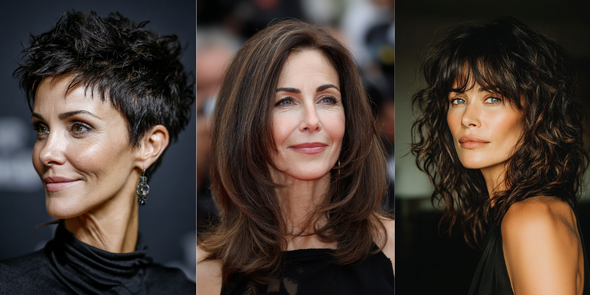 19 Refreshing Haircuts for Women Over 50 with Dark Hair 2025 ...