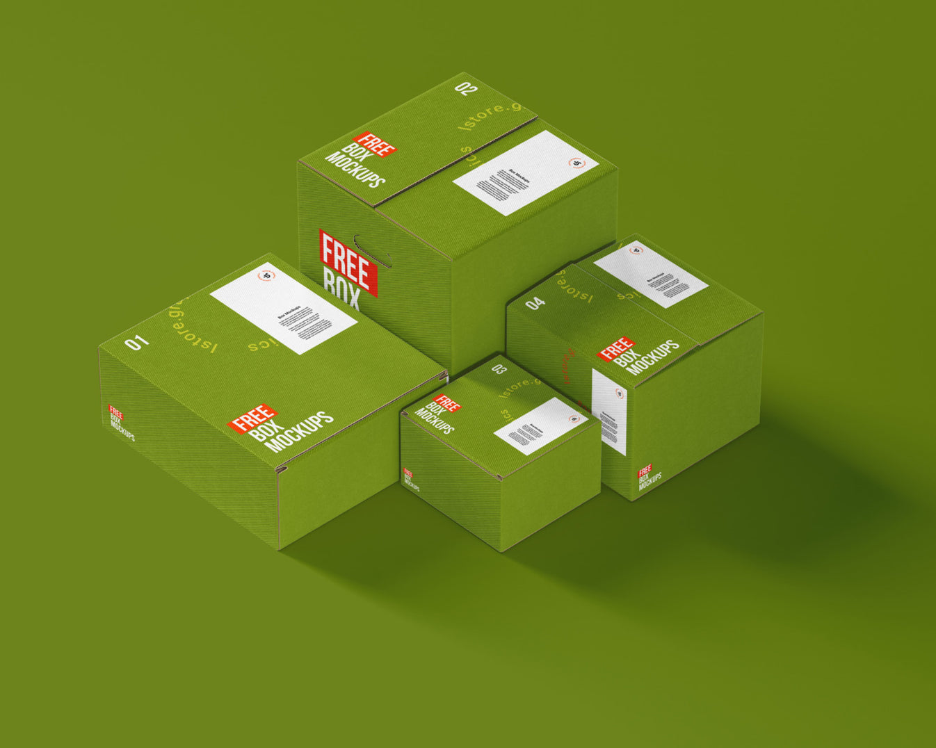 Free 7 Square Box Mockups – CreativeBooster