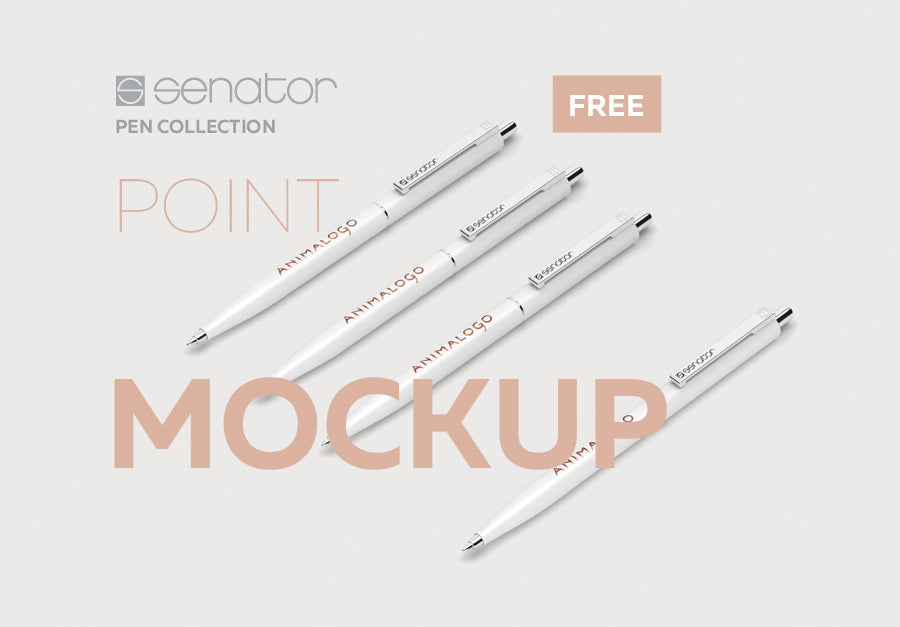 Free White Senator Pen Mockup – CreativeBooster