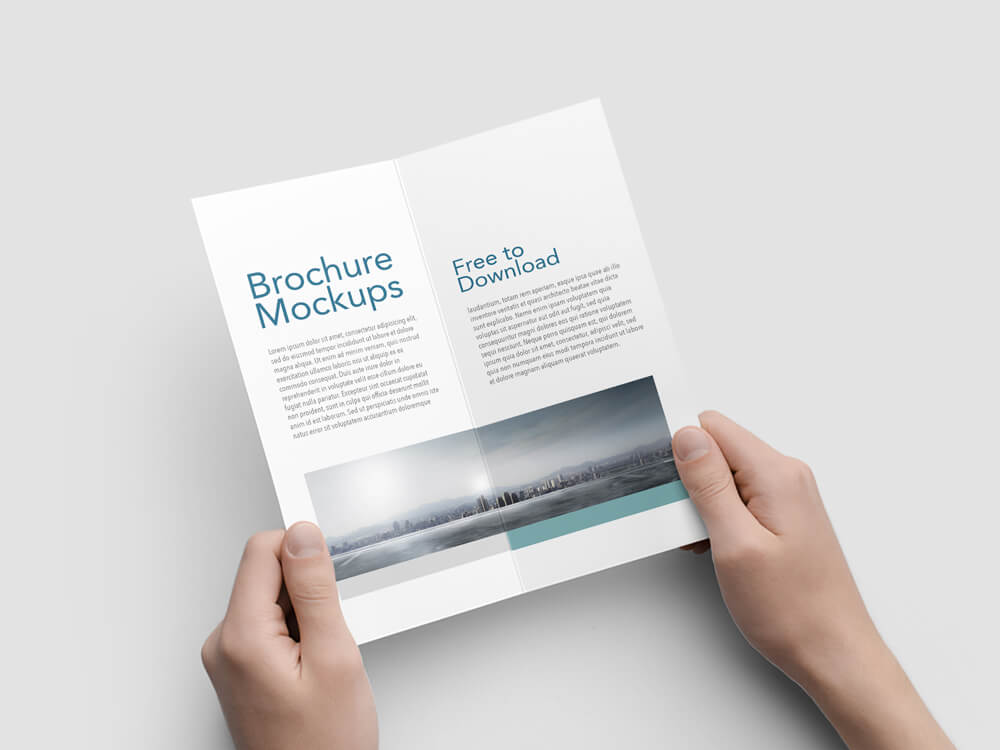 Free Half Fold Vertical Brochure Mockups – CreativeBooster