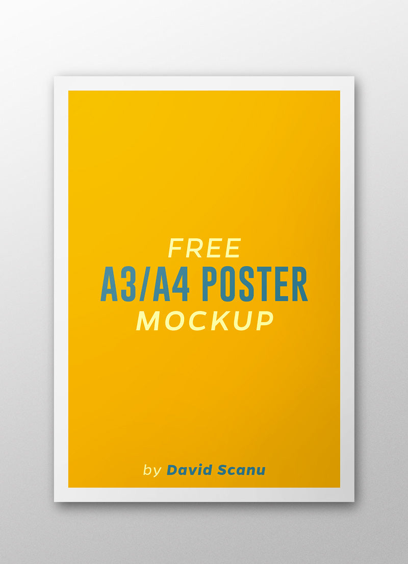 Free A3 or A4 Poster Mockup – CreativeBooster