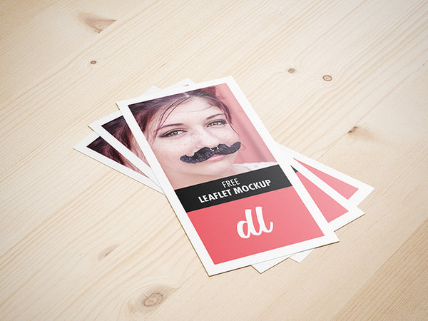 Free 4 x DL Leaflet Brochure Mockup – CreativeBooster
