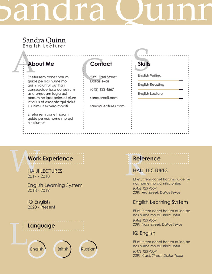 Free English Lecturer Resume CV Template in Indesign (INDD) Format ...