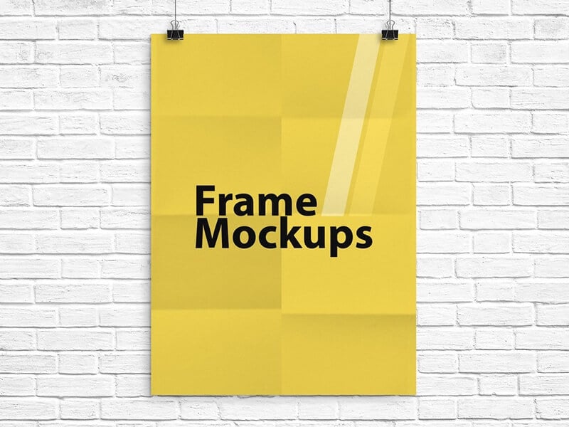 Free Simple Poster Frame Mockup – CreativeBooster