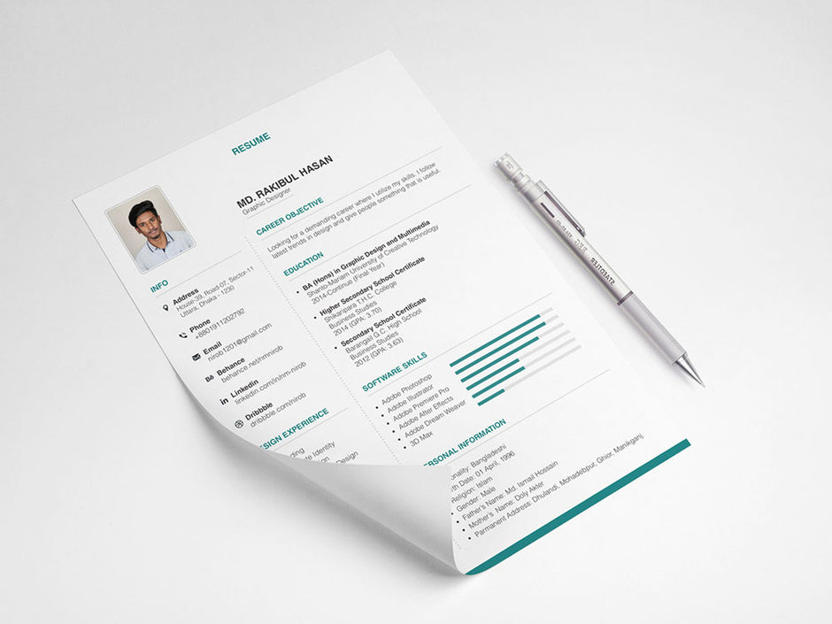 Free Resume Templates in Illustrator (AI) Format – CreativeBooster