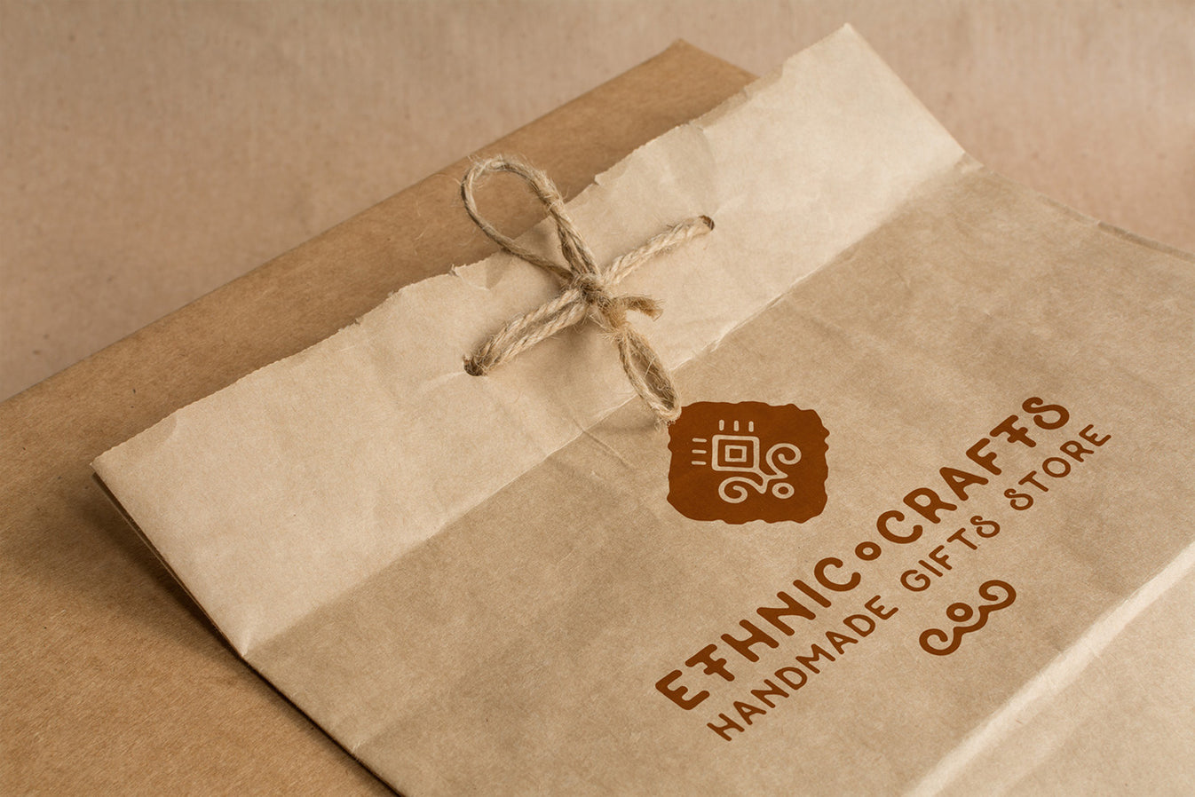 Free Ecology Craft Paper Packaging PSD Mockup – CreativeBooster