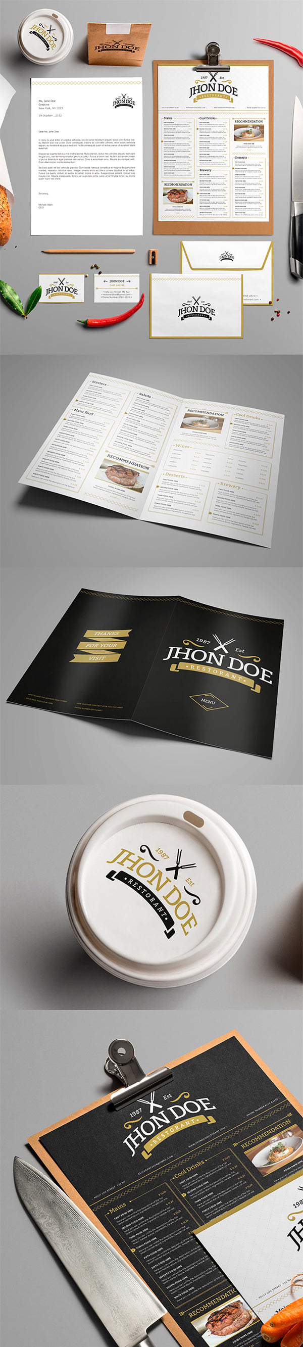 Free Elegant Restaurant Branding Identity Pack Includes Menu Mockup ...