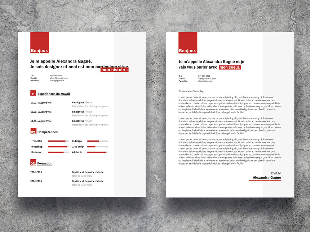 Free Red Resume CV Template With Cover Letter in Illustrator (AI) and ...