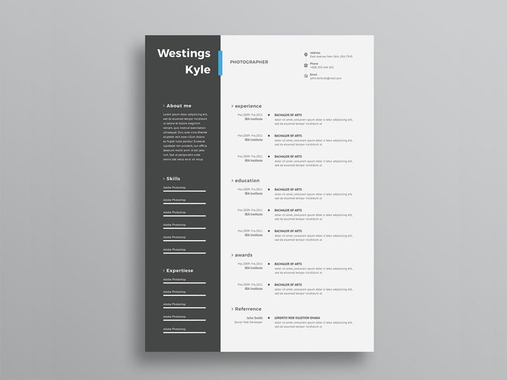 Free Resume Templates in Photoshop (PSD) Format – CreativeBooster