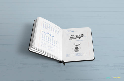 Free Open Diary Mockup – CreativeBooster