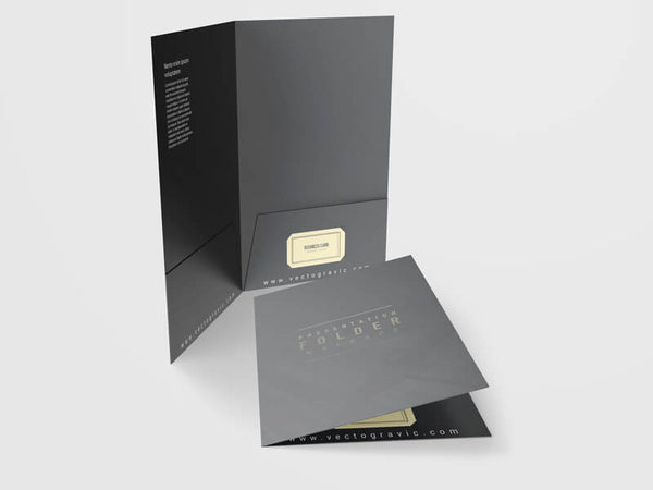 Free Two Black Presentation Folder Mockups – CreativeBooster