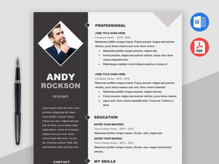 Free Resume Templates in Microsoft Word (DOC/DOCX) Format – CreativeBooster