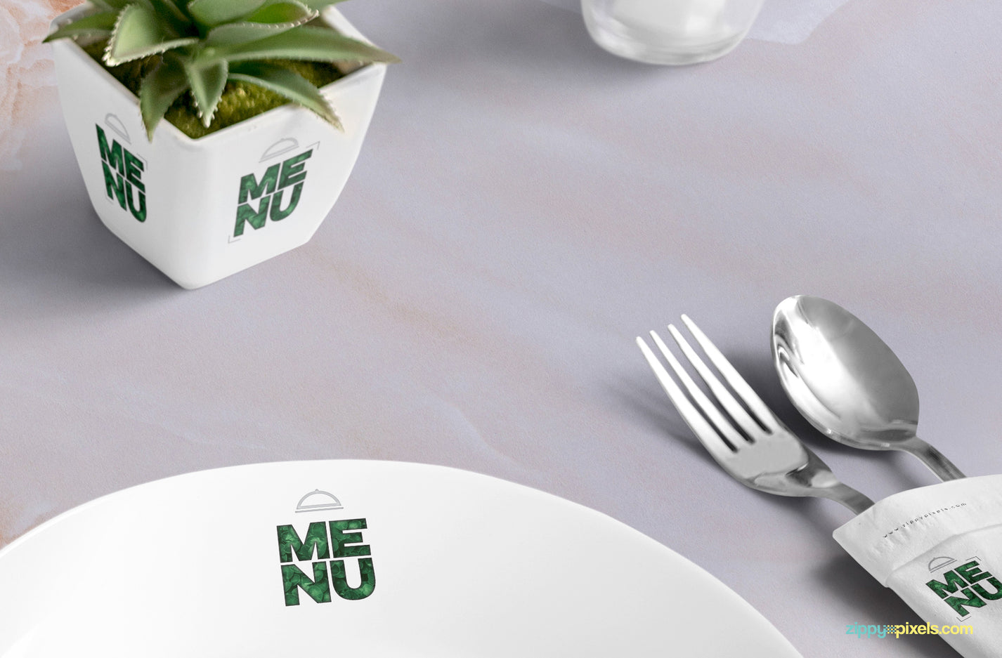 Free Table Menu Mockup Scene – CreativeBooster