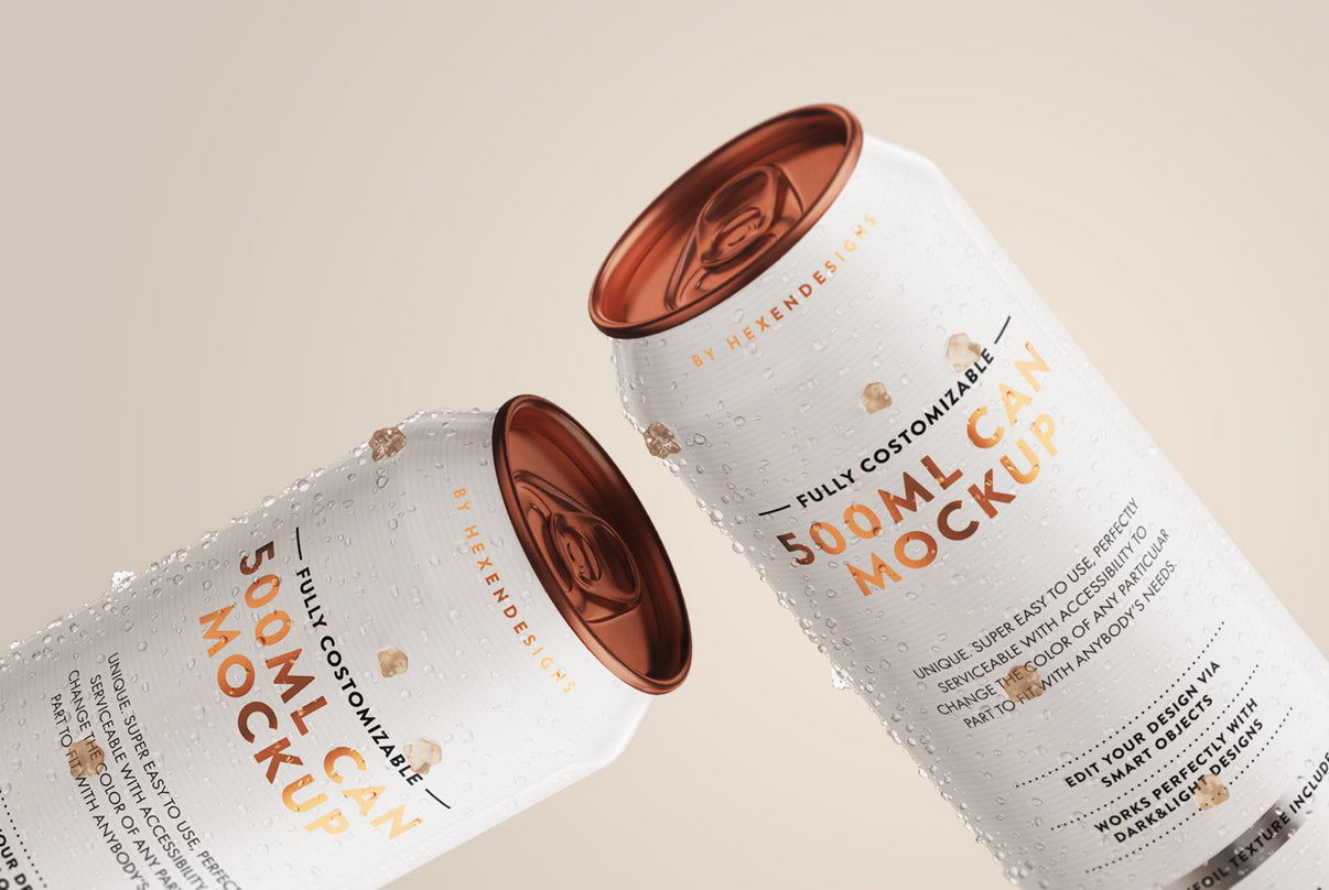 Free 500ml Can PSD Mockup – CreativeBooster
