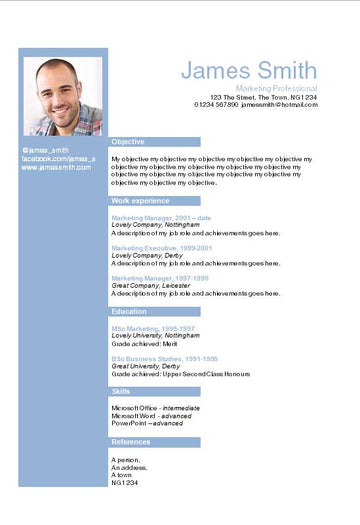 Free Resume Templates in Microsoft Word (DOC/DOCX) Format – CreativeBooster