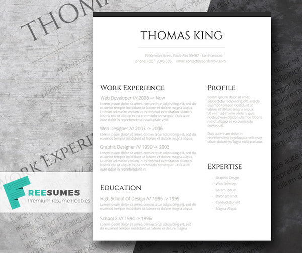 Free Classic Conservative Basic CV Resume Template in Clean Text Style ...