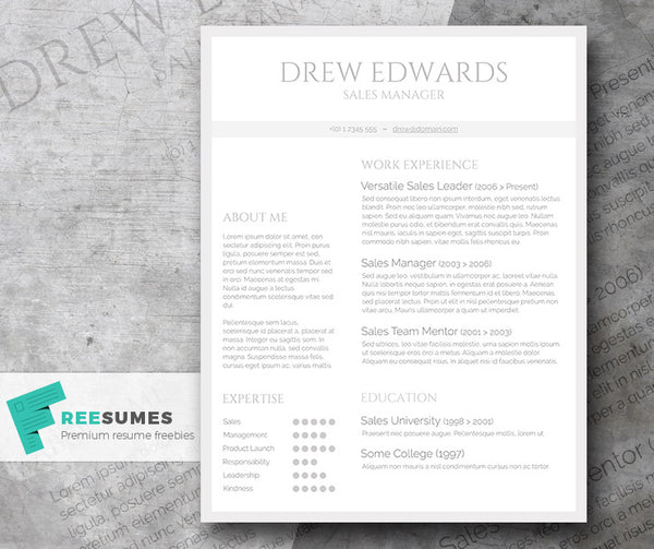 Free Classic Conservative Grey and White CV Resume Template in Clean T ...