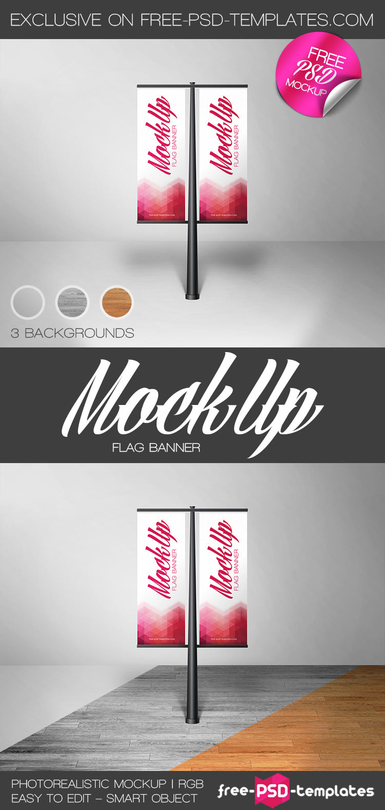 Free Flag Banner Mock-Up In Psd – CreativeBooster