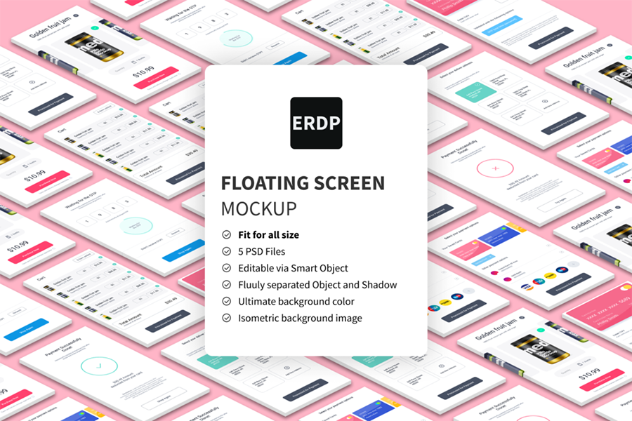 Free Floating Screen Mockup – CreativeBooster