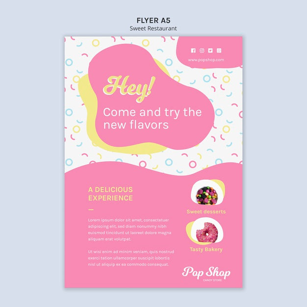 Free Flyer For Pop Candy Shop Design Psd – CreativeBooster