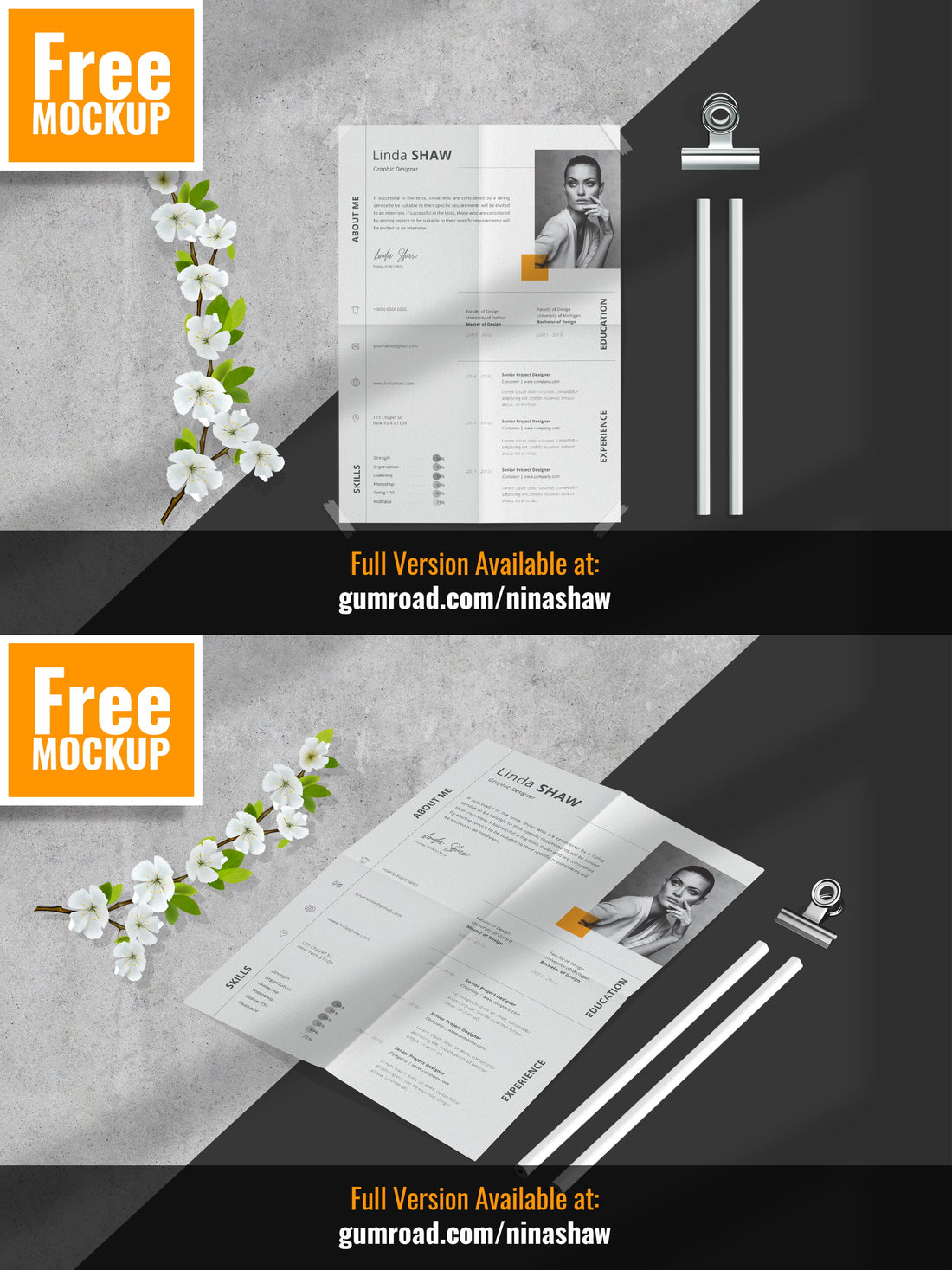 Free Folded Paper Mockup Psd Template – CreativeBooster