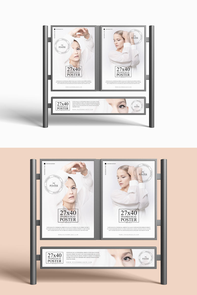 Free Framed Dual Poster Mockup Psd – CreativeBooster