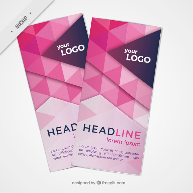 Free Geometrical Leaflet With Triangles Psd – CreativeBooster
