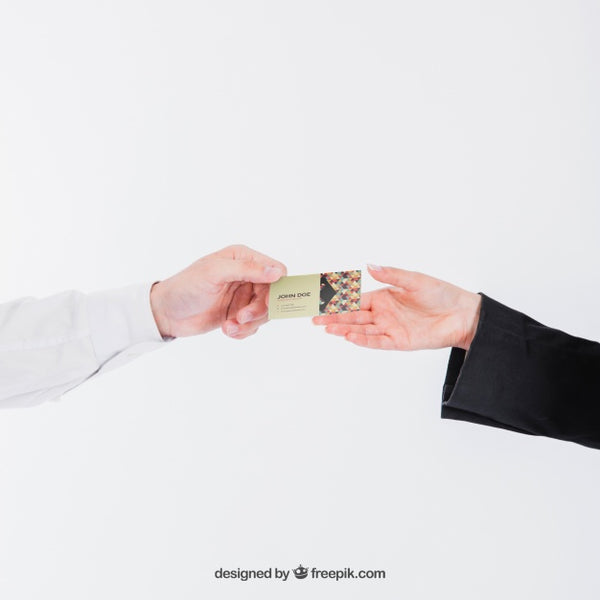 Free Handing Over Business Card Psd – CreativeBooster