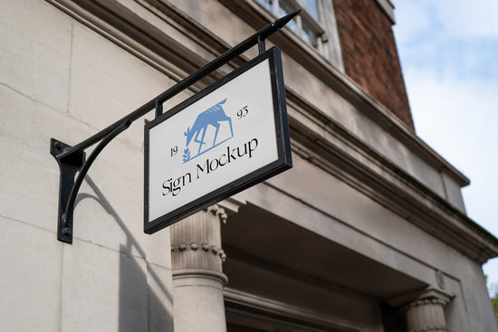 Free Hanging Sign Mockup – CreativeBooster