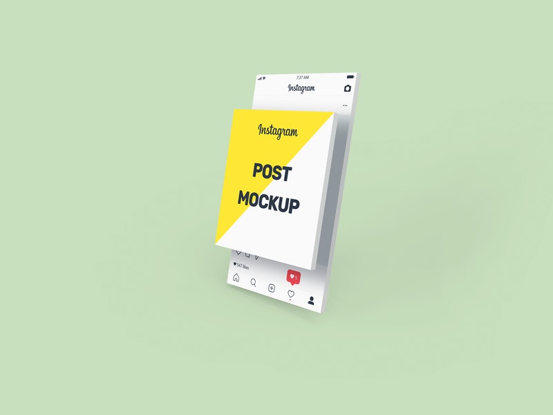 Free Instagram Post Mockup – CreativeBooster