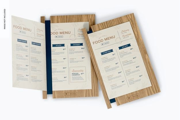 Free Menu Holders With Rubber Mockup, Opened And Closed Psd ...