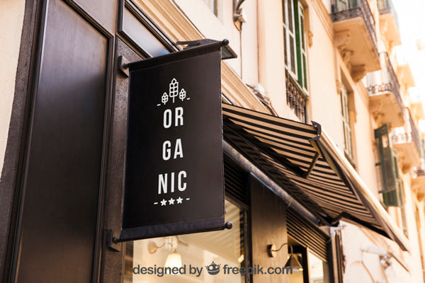 Free Black Tall Vertical Business Logo Sign Mockup – CreativeBooster