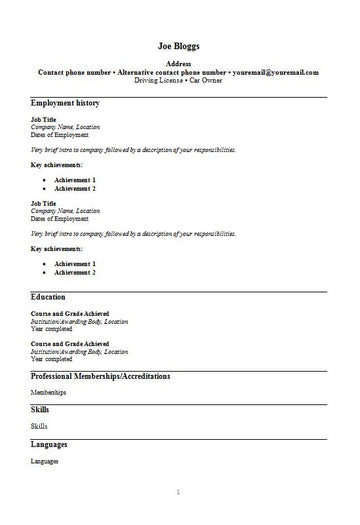 Free Resume Templates in Microsoft Word (DOC/DOCX) Format – CreativeBooster