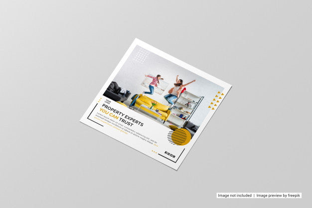 Free Perspective View Square Flyer Mockup Psd – CreativeBooster