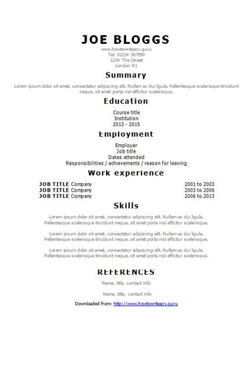 Free Resume Templates in Microsoft Word (DOC/DOCX) Format – CreativeBooster