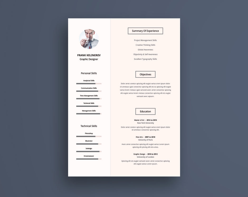 Free Resume Templates in Illustrator (AI) Format – CreativeBooster