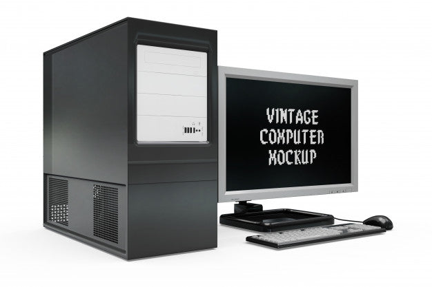 Free Vintage Computer Mock-Up Isolated Psd – CreativeBooster