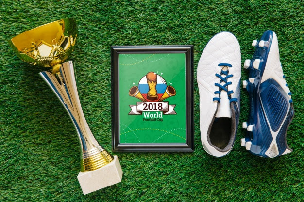 Free World Football Cup Mockup With Frame Psd – CreativeBooster